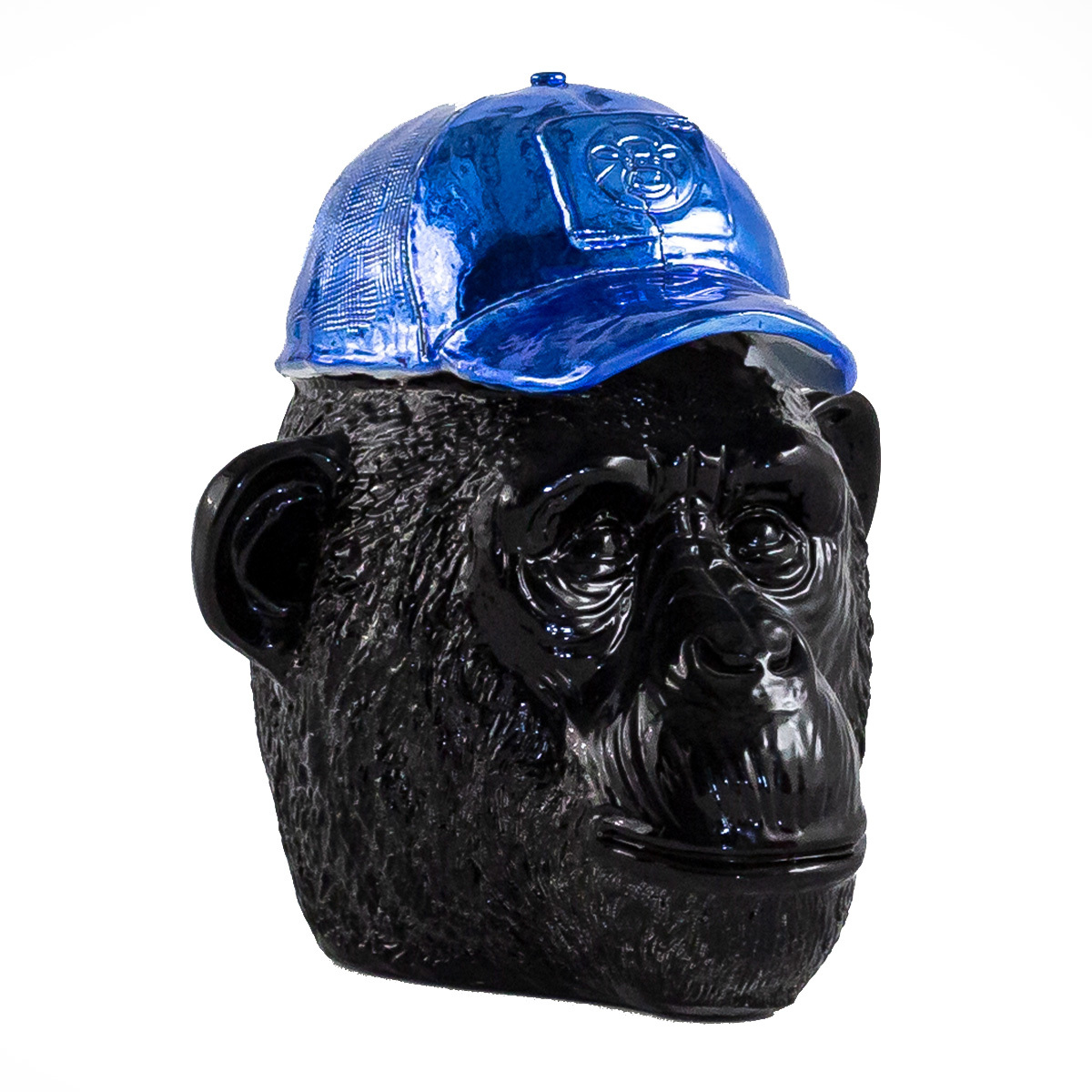 Şapkalı Maymun Siyah Mavi Dekoratif Obje Dekoratif Objeler TepeHome