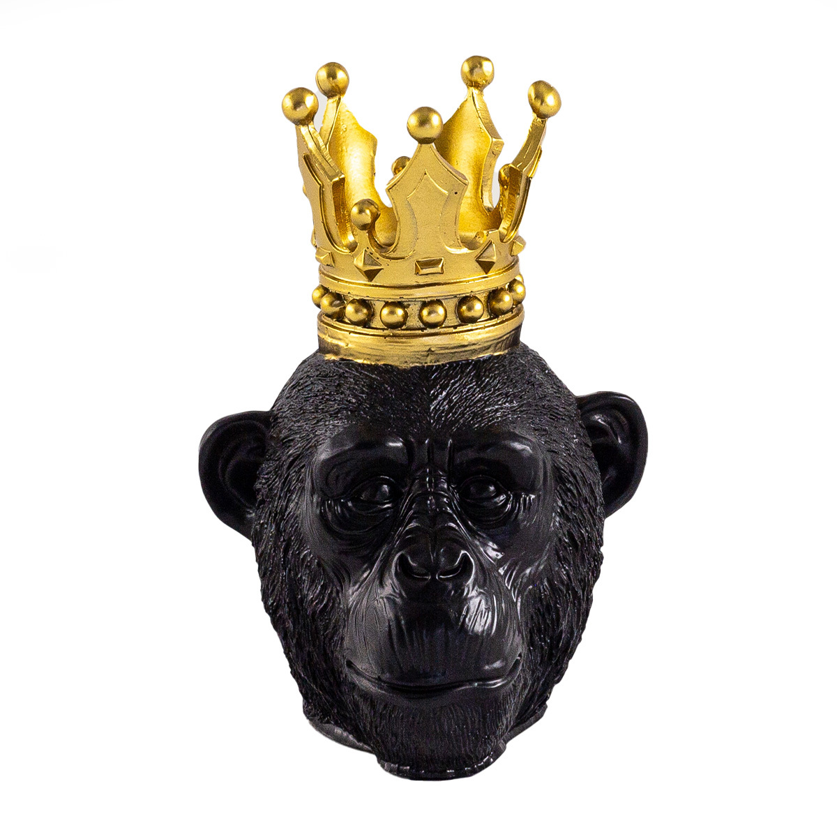 Taçlı Maymun Siyah Gold Dekoratif Obje Dekoratif Objeler TepeHome