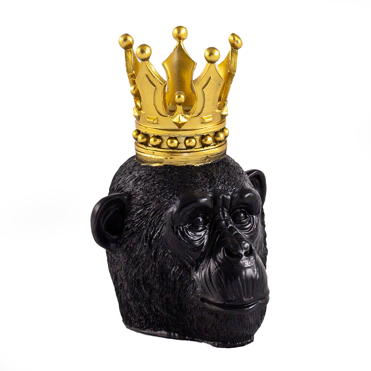 Taçlı Maymun Siyah Gold Dekoratif Obje Dekoratif Objeler TepeHome
